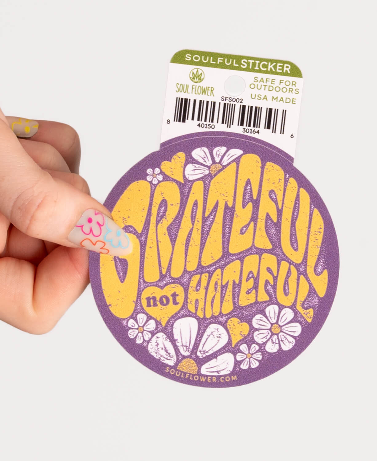 Grateful Sticker | Cool Hippie Stickers | Soul Flower