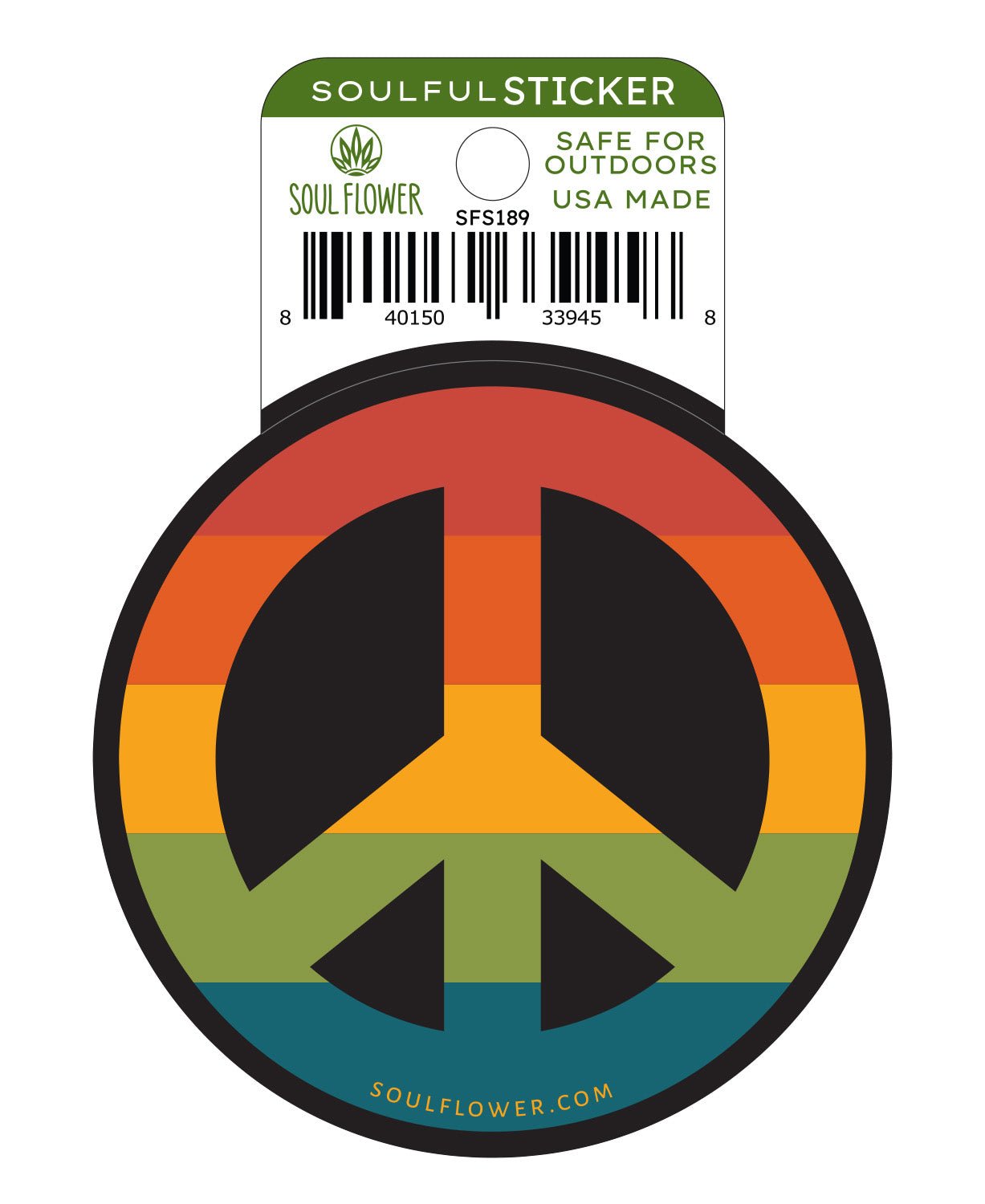 Rainbow Peace Sign Sticker | Vinyl Peace Symbol Decal | Soul Flower